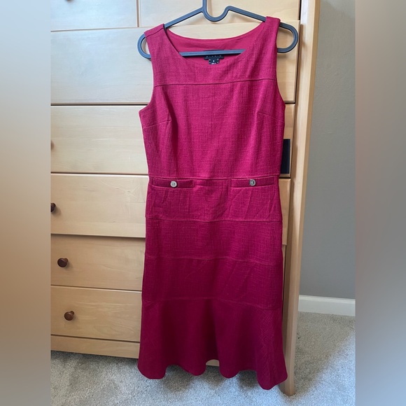 Enfocus Studio | Dresses | Enfocus Studio Textured Red Midi Dress ...